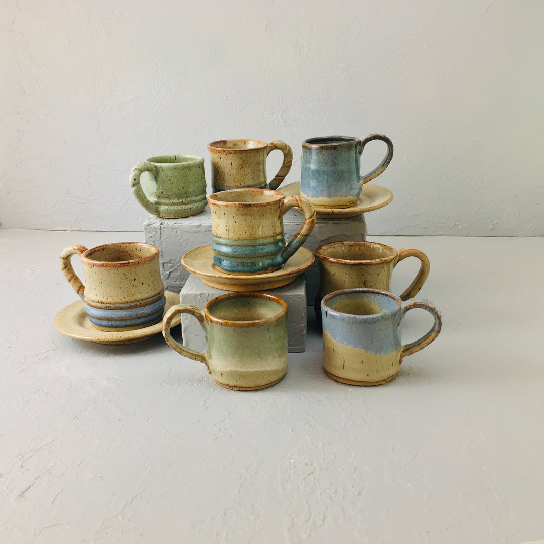 Handcrafted Espresso Cup and Saucer Set: Petite Glazed Demitasse - Etsy