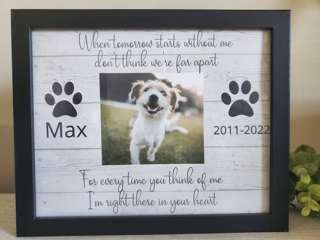 Pet Memorial Frame, Dog Memorial Picture Frame, Cat Memorial Gift, Pet ...