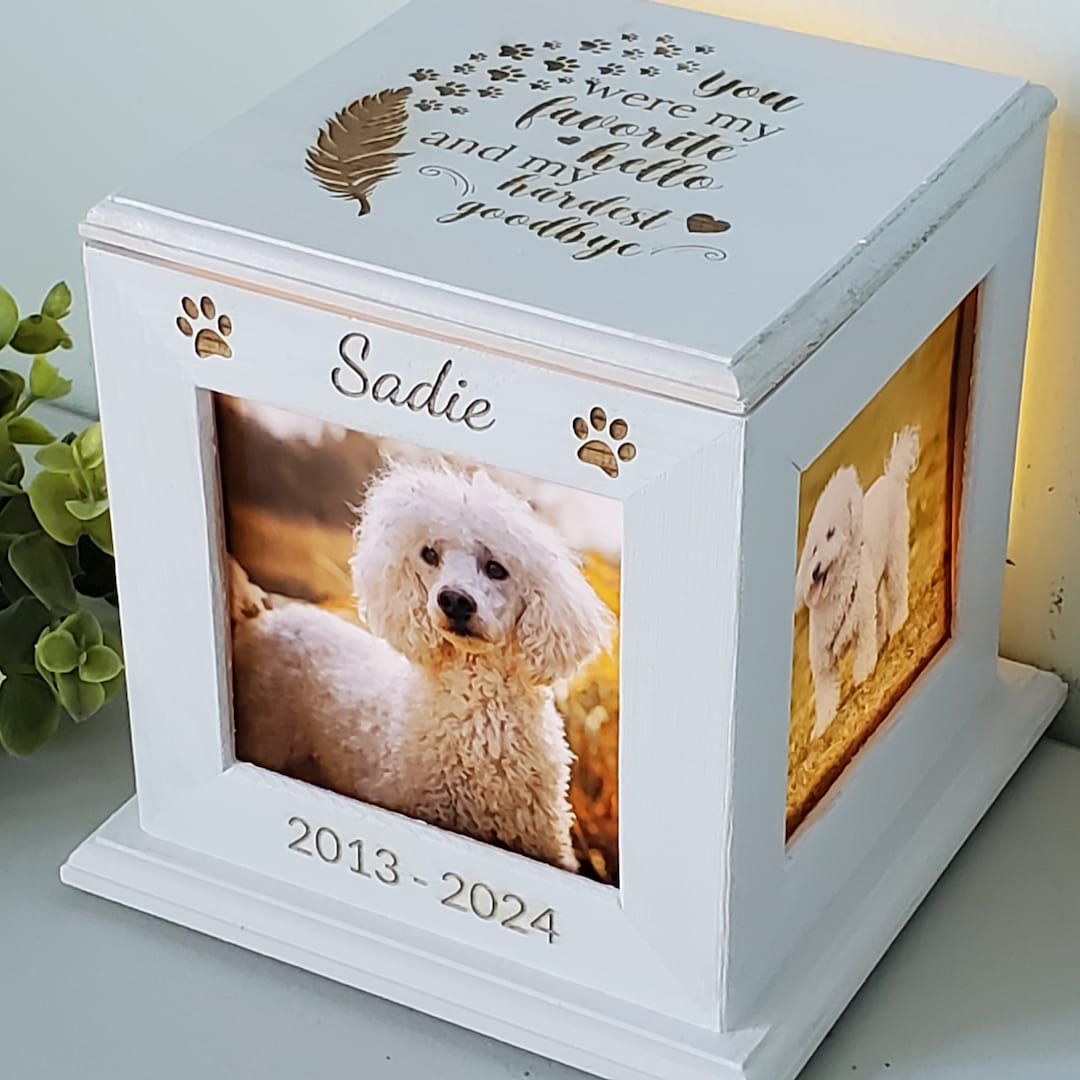 Engraved Pet Urn, Wood Pet Urn for Dogs, Pet Urn for Cats, Wood Dog Urn ...