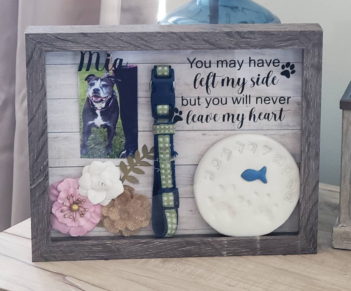 Pet Memorial Frame, Dog Memorial, Pet Memorial Gift, Paw Print Shadow ...
