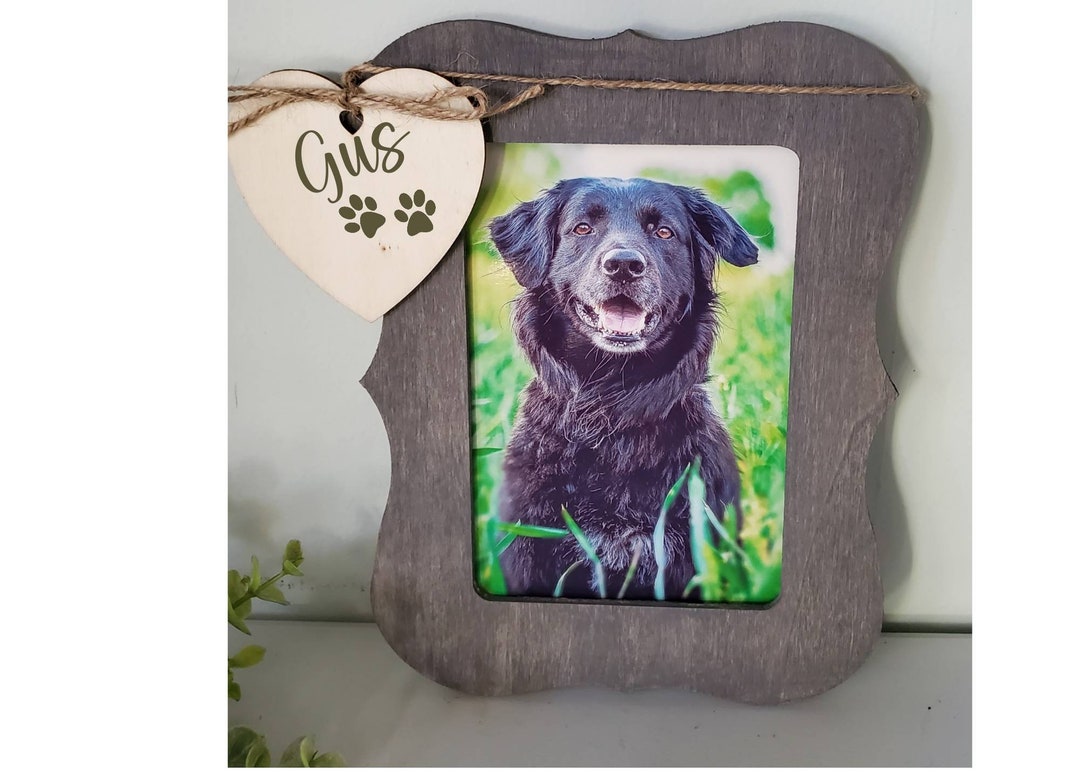 Dog Photo Frame With Name, Personalized Pet Lover Gift, Pet Photo Frame ...