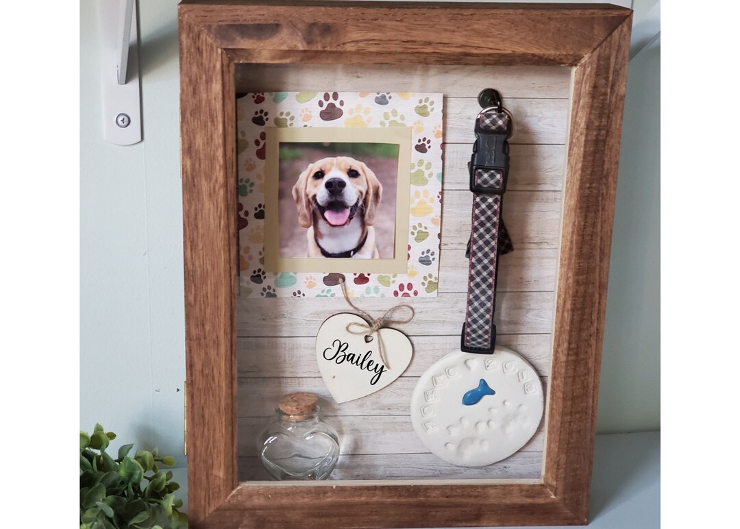 Shadow Box for Dog, Pet Memorial Large Shadowbox for Pet, Dog Memorial ...