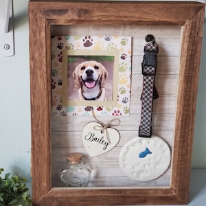 Shadow Box for Dog, Pet Memorial Large Shadowbox for Pet, Dog Memorial ...