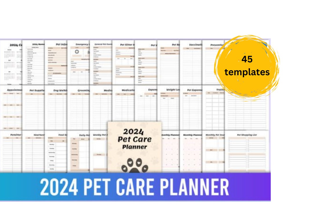 Pet Care Planner, Pet Medication Log, Pet Sitter Instructions - Etsy