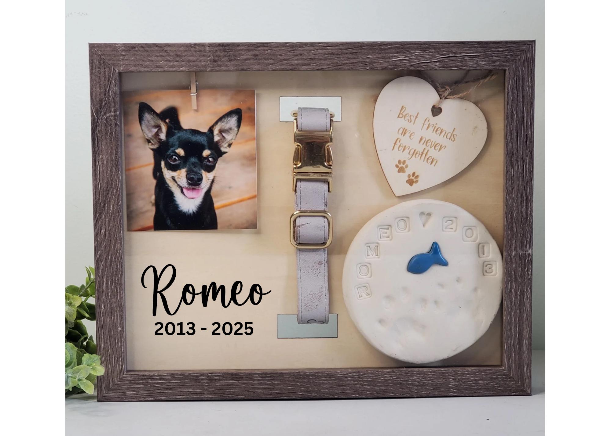 Pet Memorial Shadowbox, Pet Memorial, Dog Memorial for Collar, Cat ...