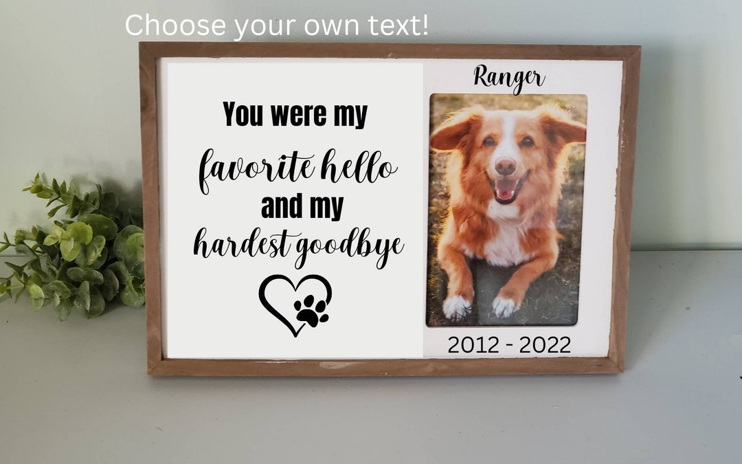 Pet Memorial Frame, Dog Memorial Gift, Cat Memorial Frame, Sympathy ...