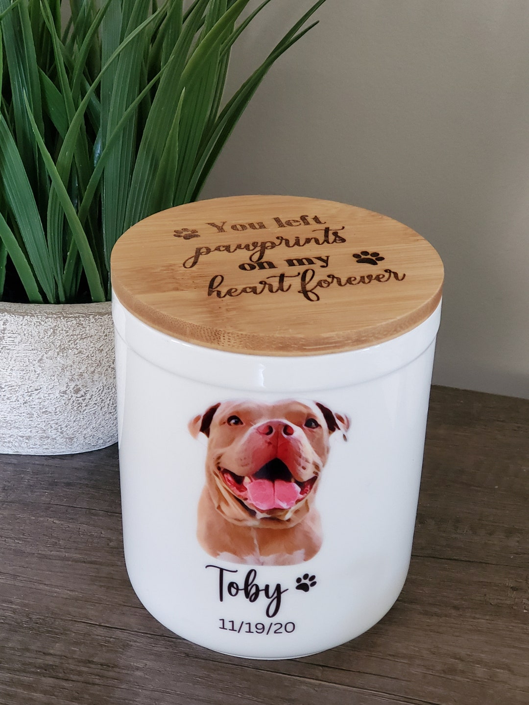 Ceramic Pet Urn Memorial, Personalized Pet Urn for Dogs, Pet Urn for ...