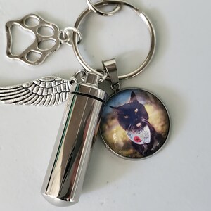 Pet Urn Photo Keyring, Pet Memorial Keychain, Dog Memorial Keychain ...