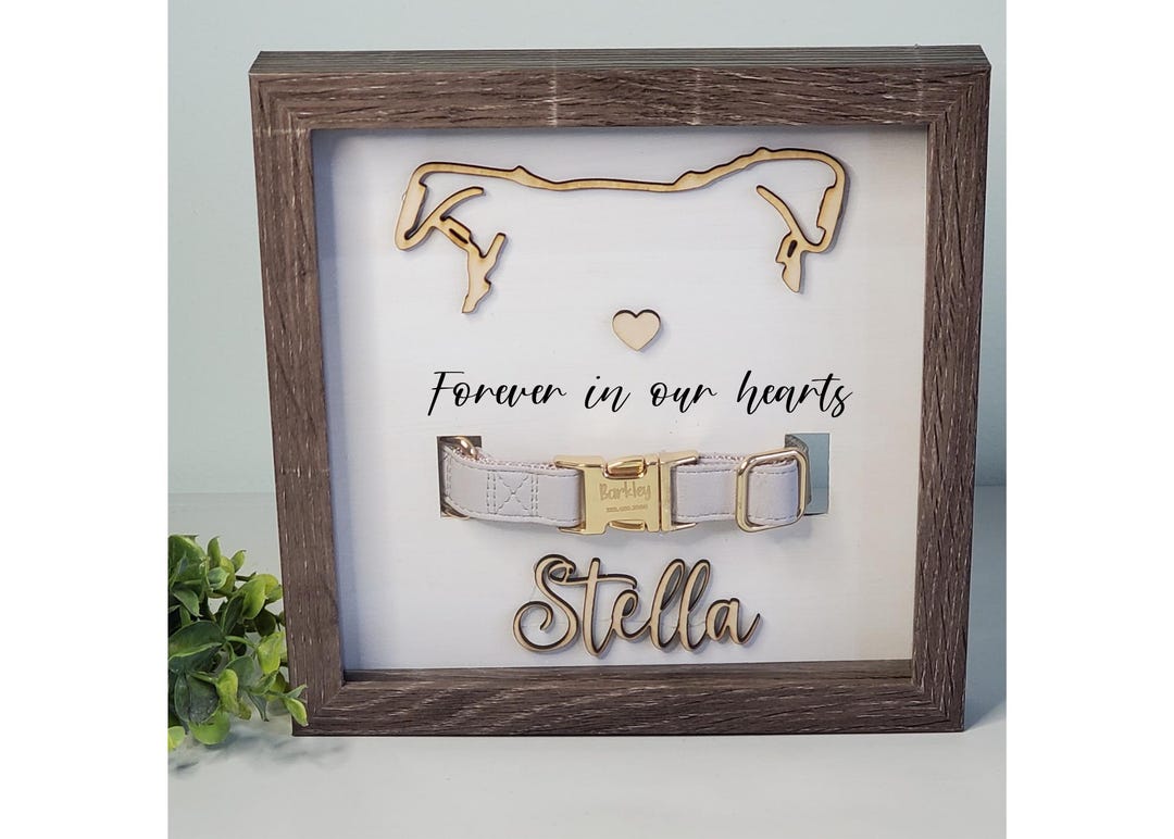 Dog Memorial Collar Frame, Pet Memorial Gift, Dog Memorial for Collar ...