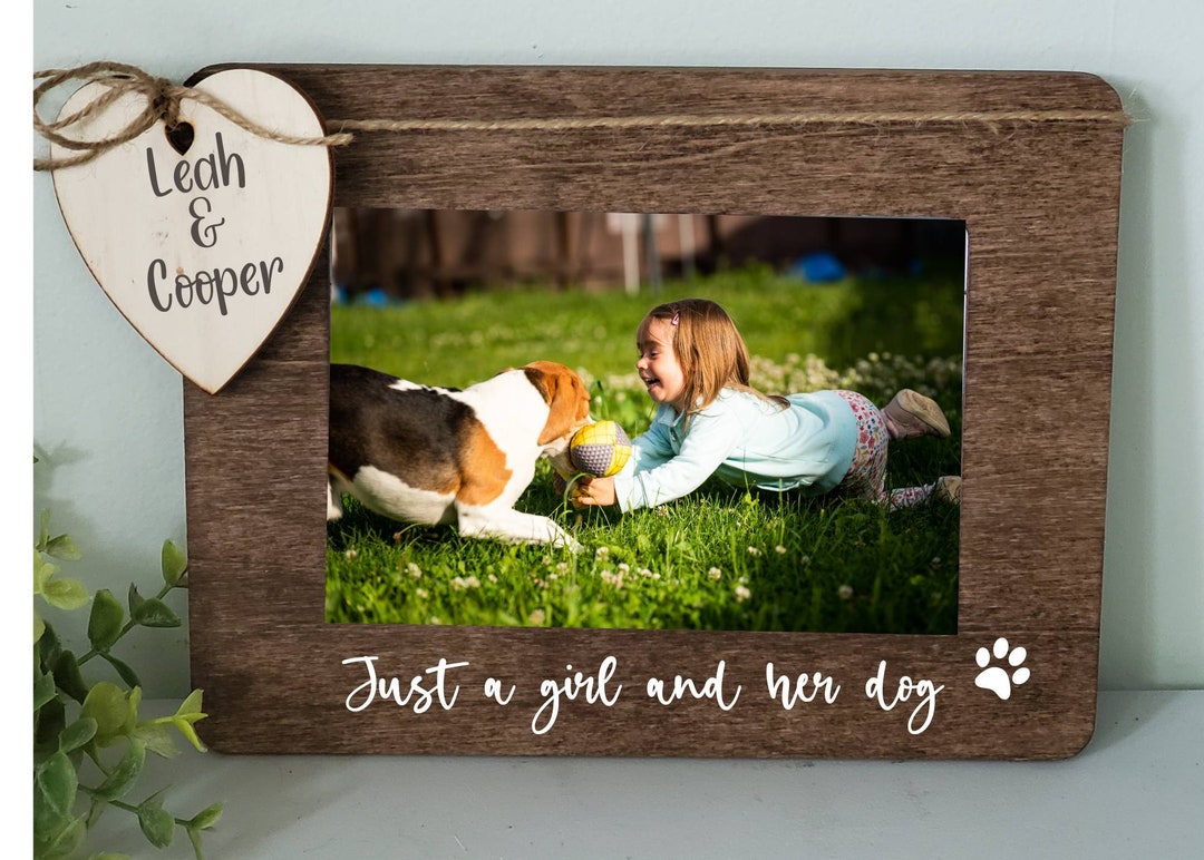 Dog Photo Frame, Gift for Girls, Gift for Loss of Dog for Child, Dog ...