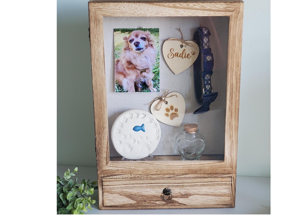 Large Pet Memorial Shadow Box, Dog Shadow Box, Dog Memorial , Pet Urn ...