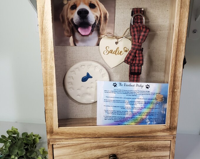 Pet Memorial Shadow Box for Dog,pet Memorial Large Shadowbox for Pet ...