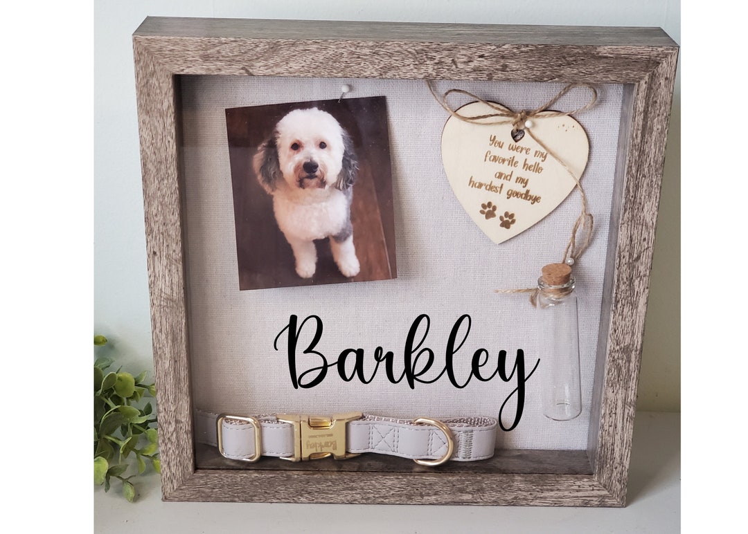 Pet Memorial Shadowbox for Pawprint, Pet Memorial Gift, Dog Memorial ...