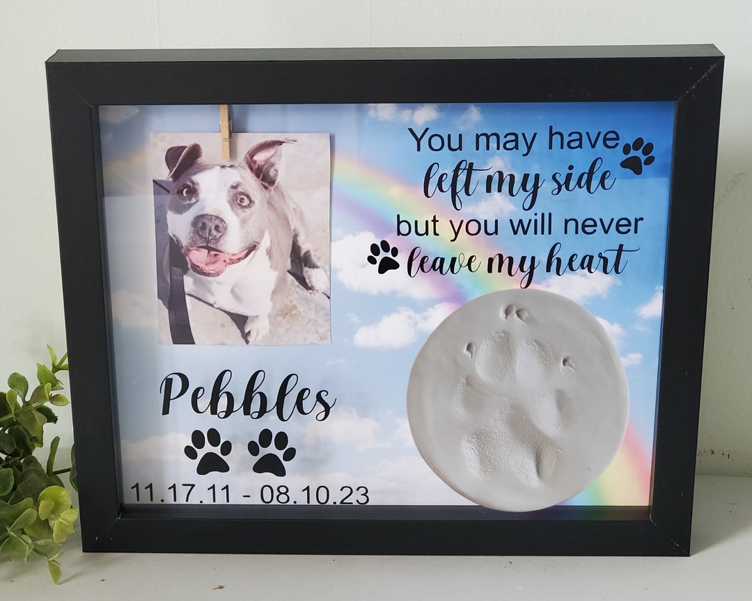 Pet Memorial Shadowbox Frame, Dog Memorial , Cat Memorial Frame, Loss ...