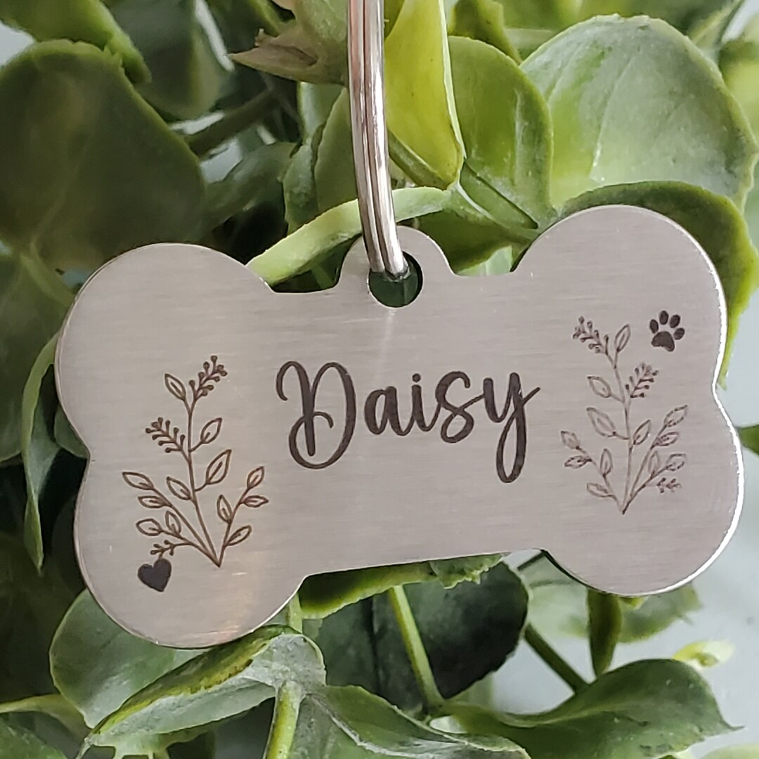 Personalized Dog Name Tag, Dog Tag for Girl Dog, Personalized Pet ID ...