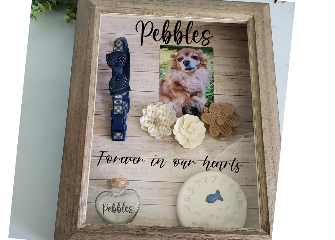 Large Pet Memorial Shadow Box, Dog Shadow Box, Dog Memorial , Pet Urn ...