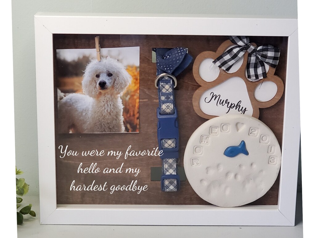 Pet Memorial Shadowbox Frame, Dog Memorial , Cat Memorial, Loss of Pet ...