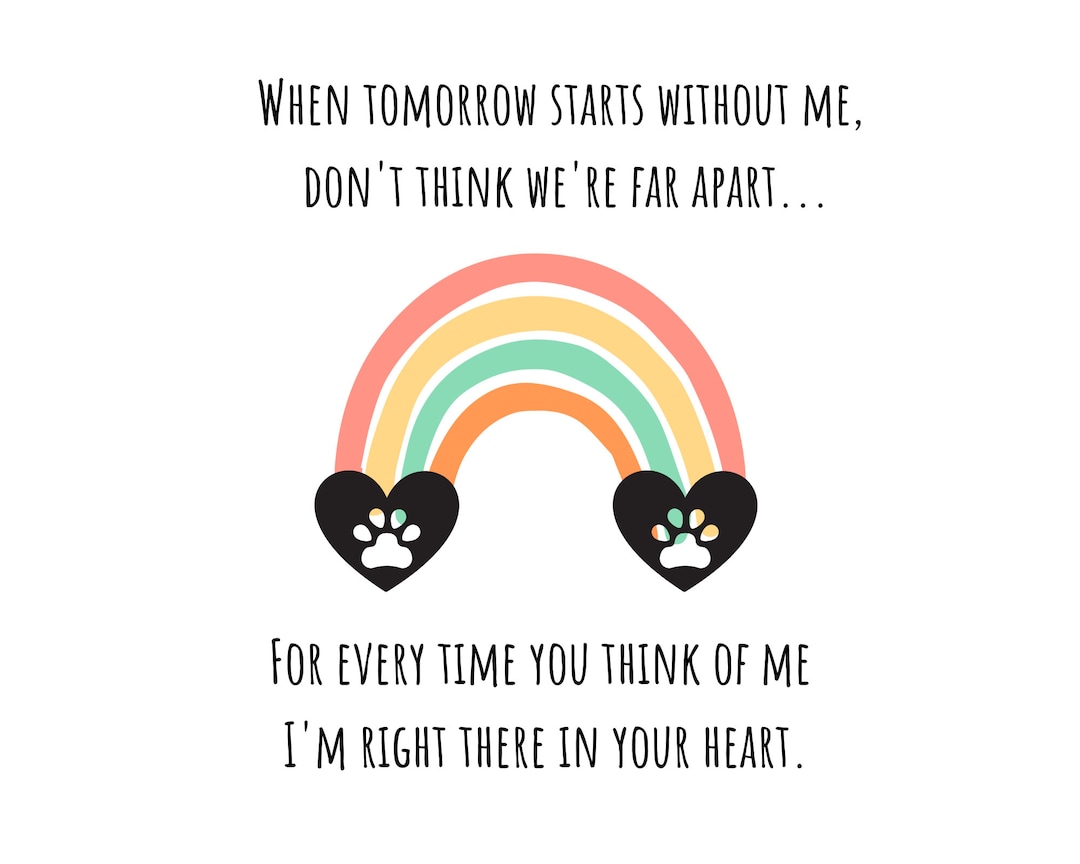 Rainbow Bridge Digital Download Pet Sympathy Quote Pet Memorial Image ...