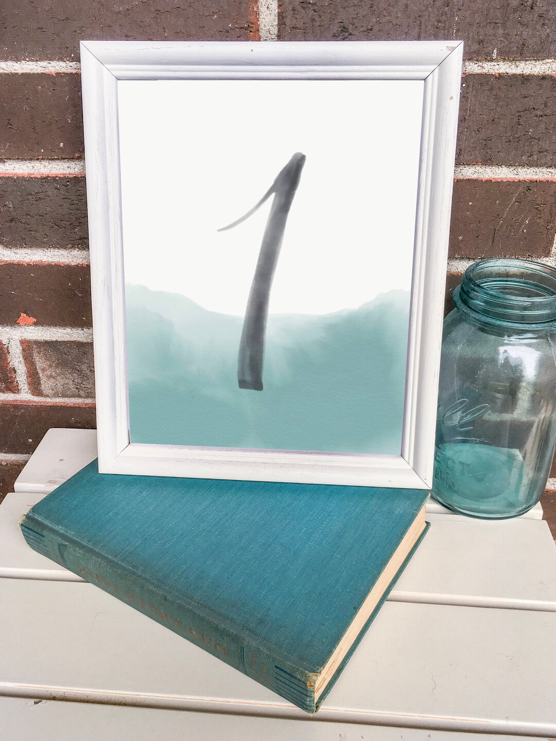 Teal Watercolor Table Numbers, Printable, Digital Download, Hand ...