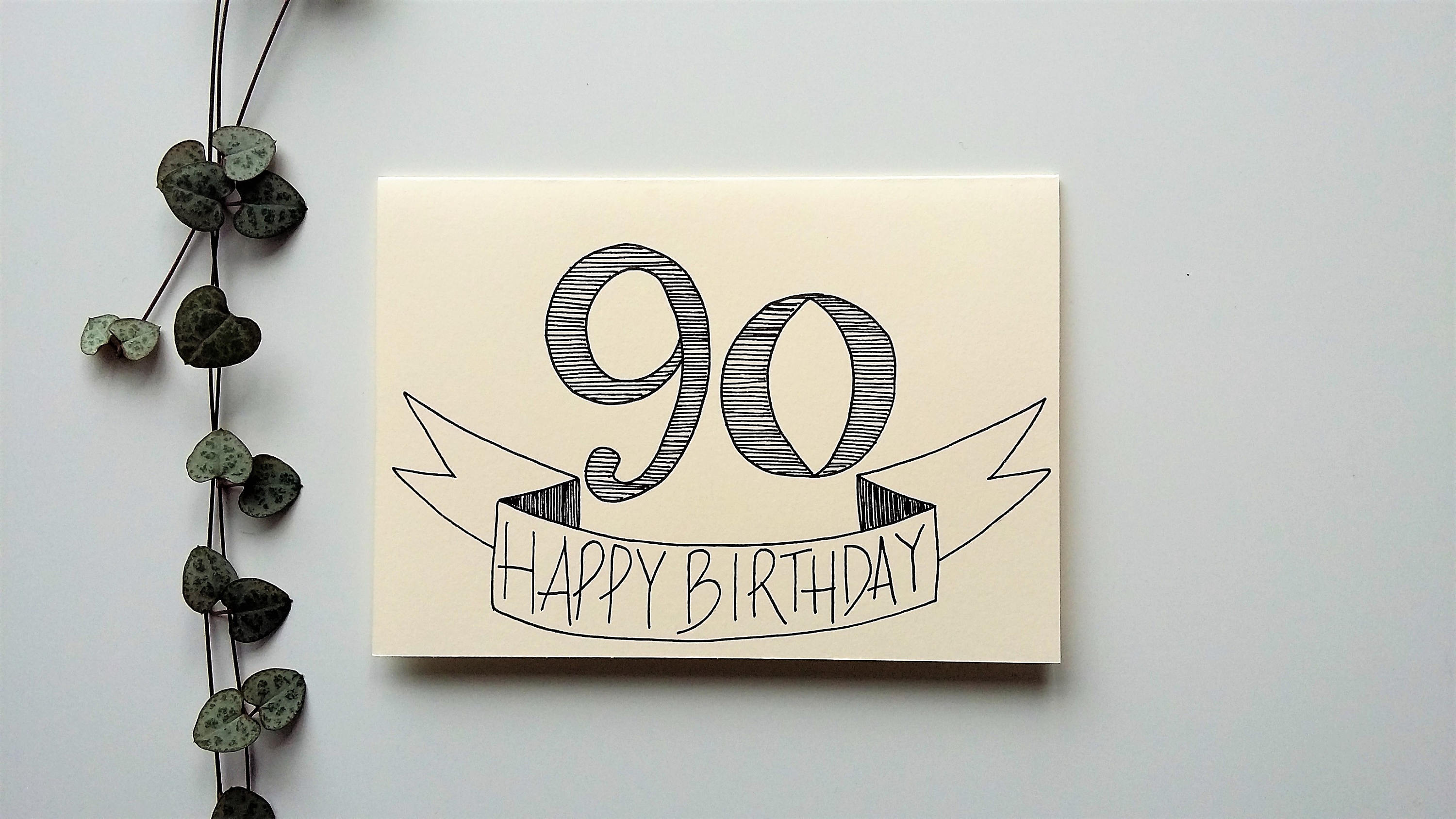 90th Birthday Card Happy 90th Birthday Gender Neutral Male Etsy