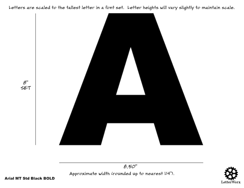 8" Wooden Letter A - Arial Font | Unfinished Baltic Birch Wood Craft ...