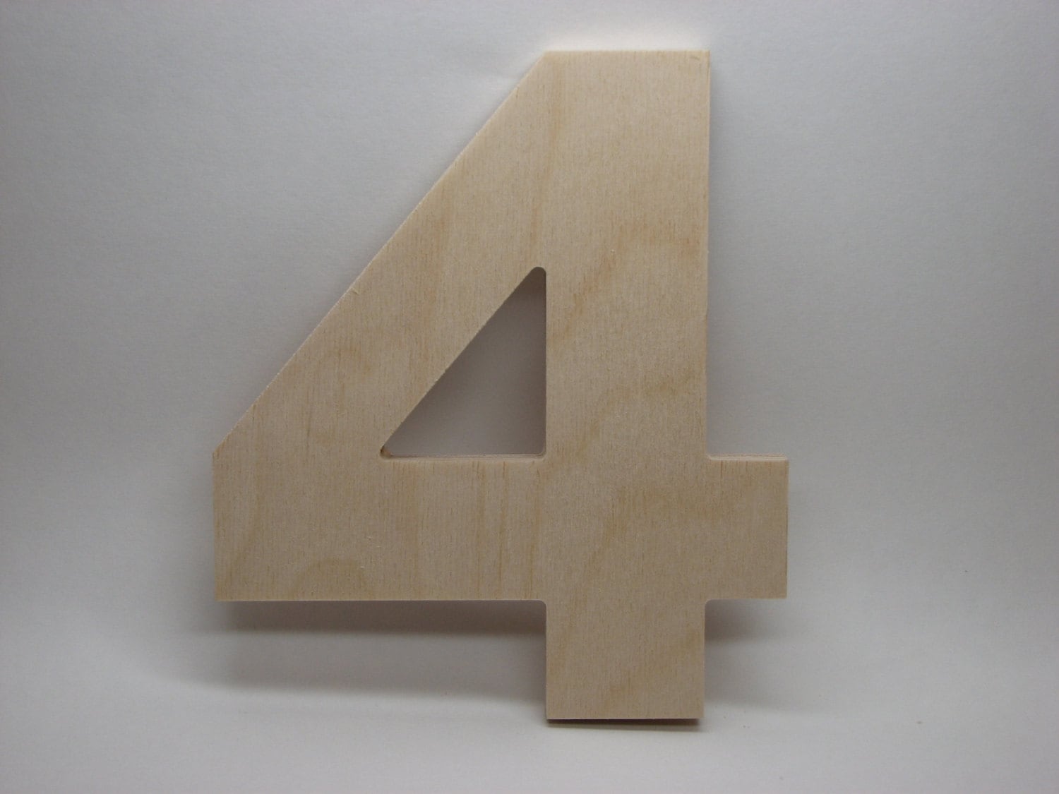 8" Wooden Number 4 - Arial Font | Unfinished Baltic Birch Wood Craft ...