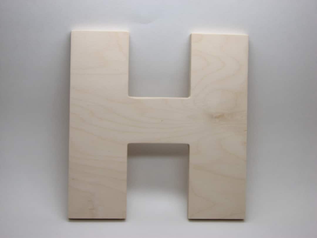 8" Wooden Letter H - Arial Font | Unfinished Baltic Birch Wood Craft ...