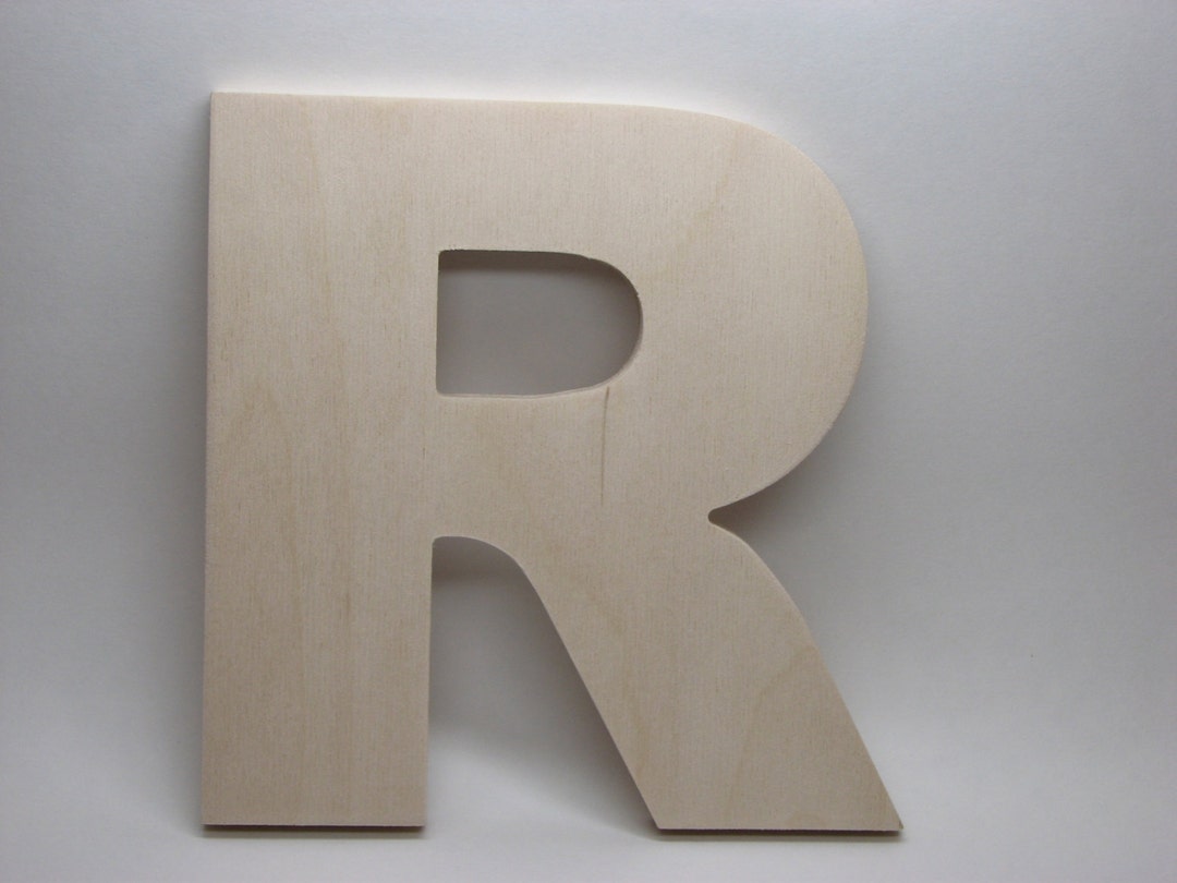 8" Wooden Letter R - Arial Font | Unfinished Baltic Birch Wood Craft ...