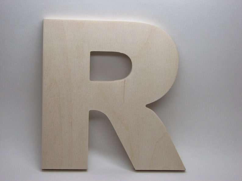 8" Wooden Letter R - Arial Font | Unfinished Baltic Birch Wood Craft ...
