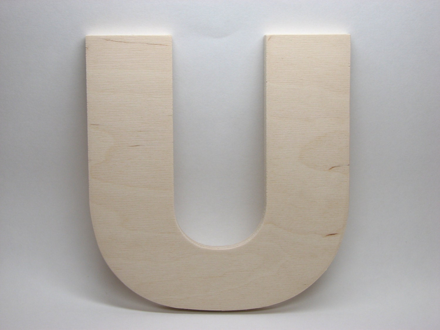 8" Wooden Letter U - Arial Font | Unfinished Baltic Birch Wood Craft ...