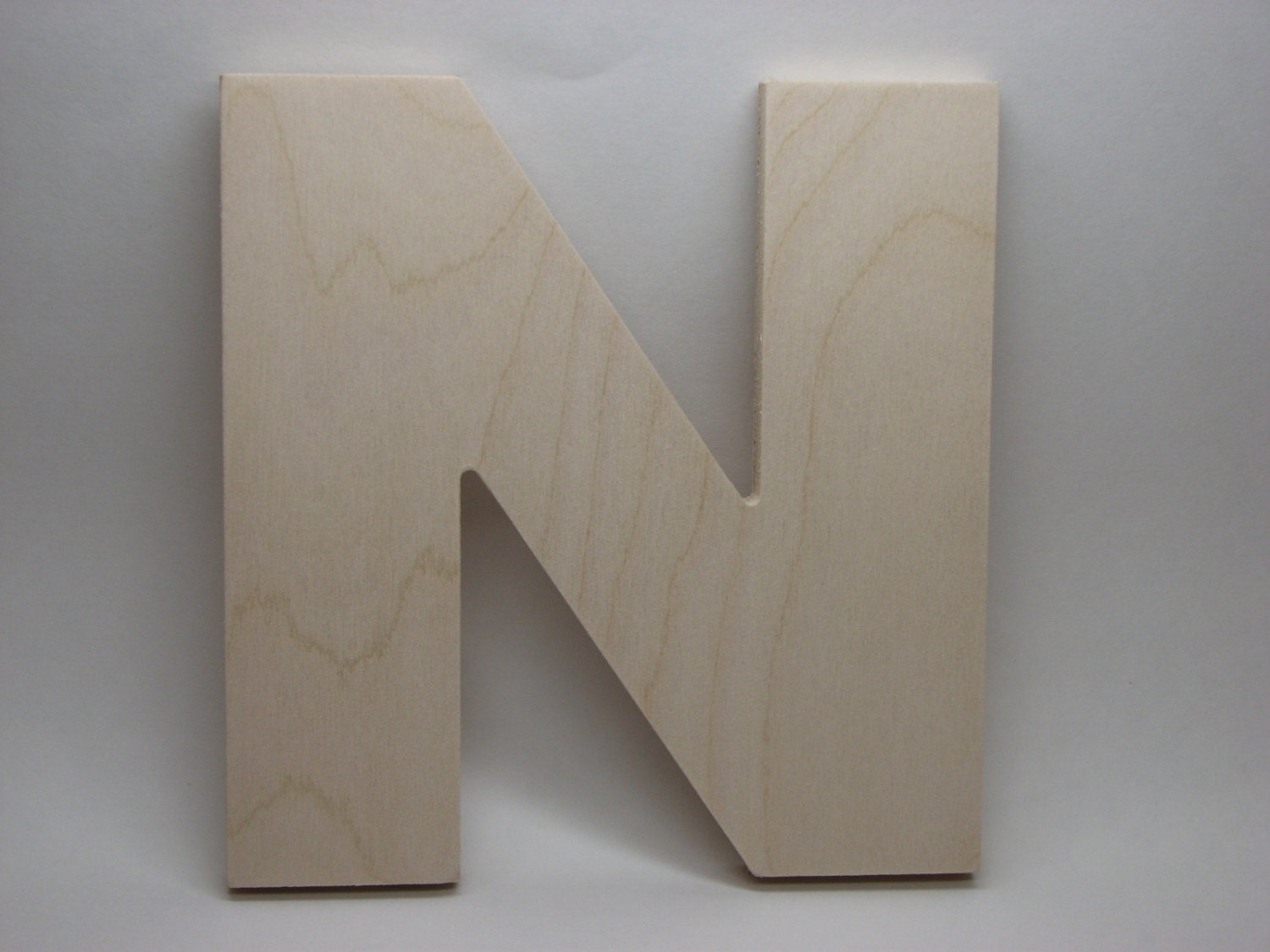 8" Wooden Letter N - Arial Font | Unfinished Baltic Birch Wood Craft ...