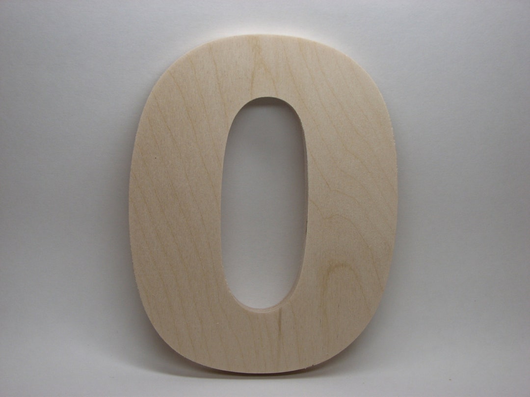 8 Wooden Number 0 Arial Font Unfinished Baltic Birch Wood Craft Letter ...