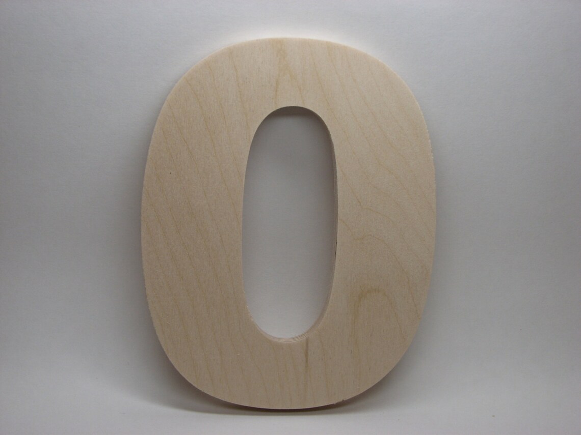 8" Wooden Number 0 - Arial Font | Unfinished Baltic Birch Wood Craft ...