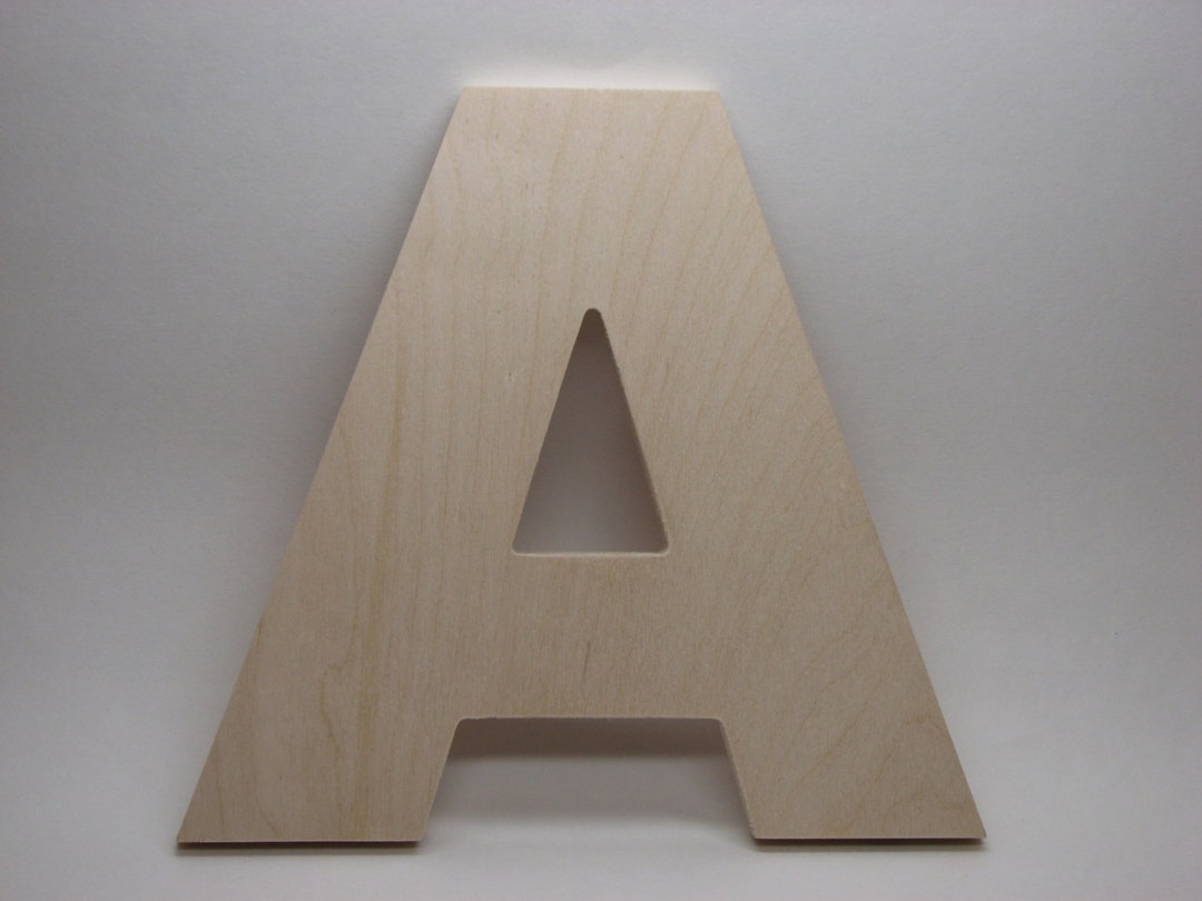 8" Wooden Letter A - Arial Font | Unfinished Baltic Birch Wood Craft ...