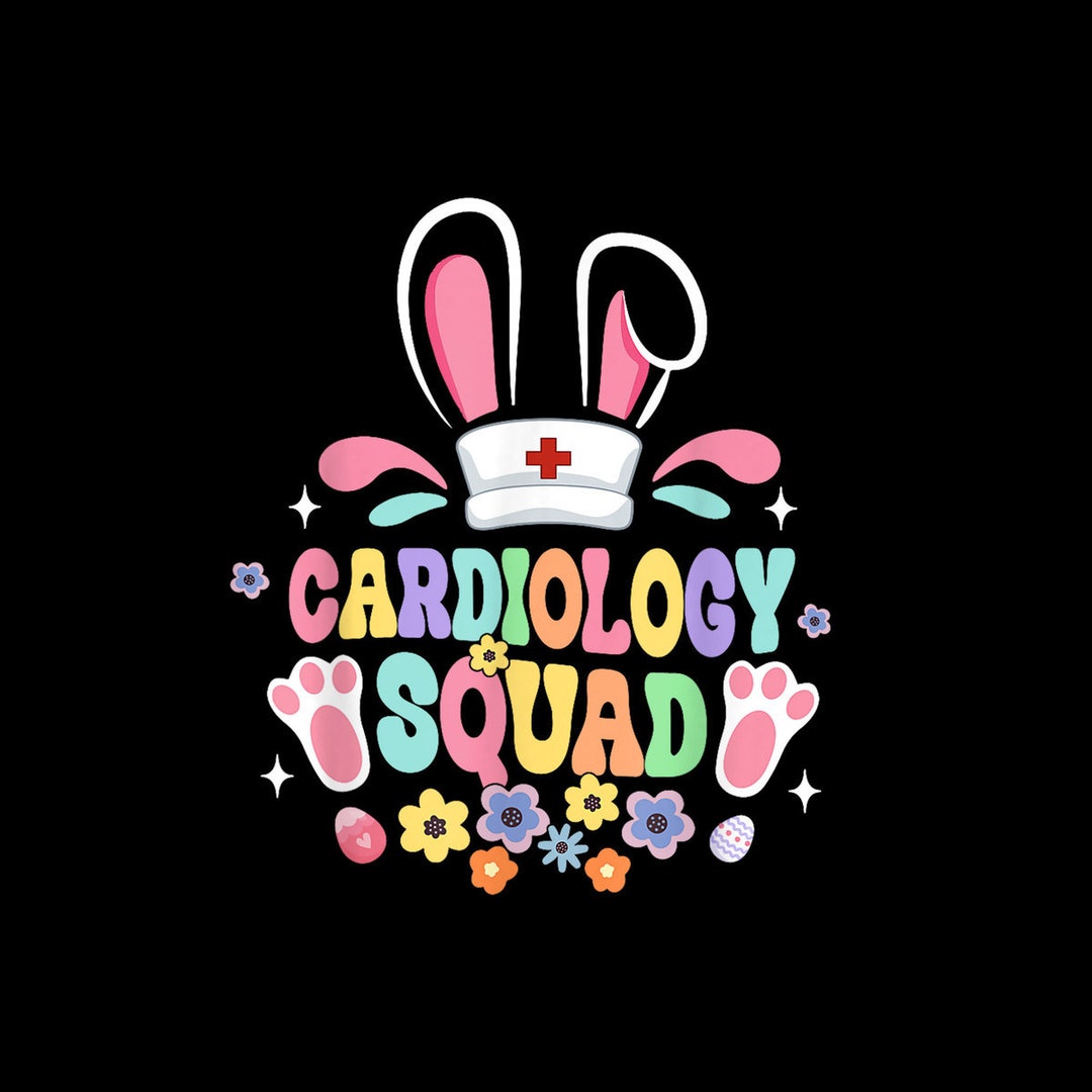 Retro Groovy Cardiology Squad Cardiac Nurse Bunny Ear Easter PNG ...