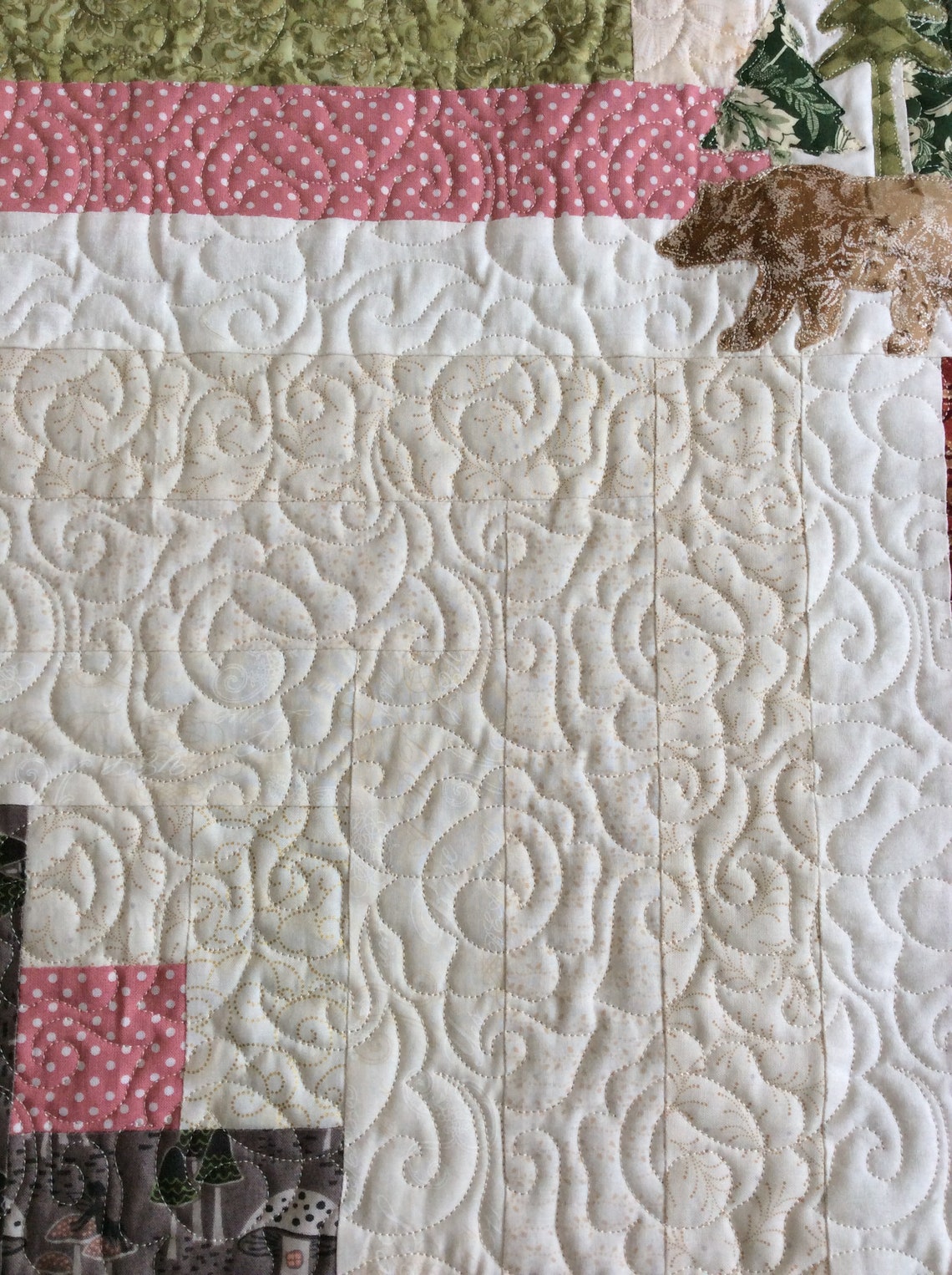 Log Cabin Cottage Quilt With Bears Moose Pine Trees Small - Etsy