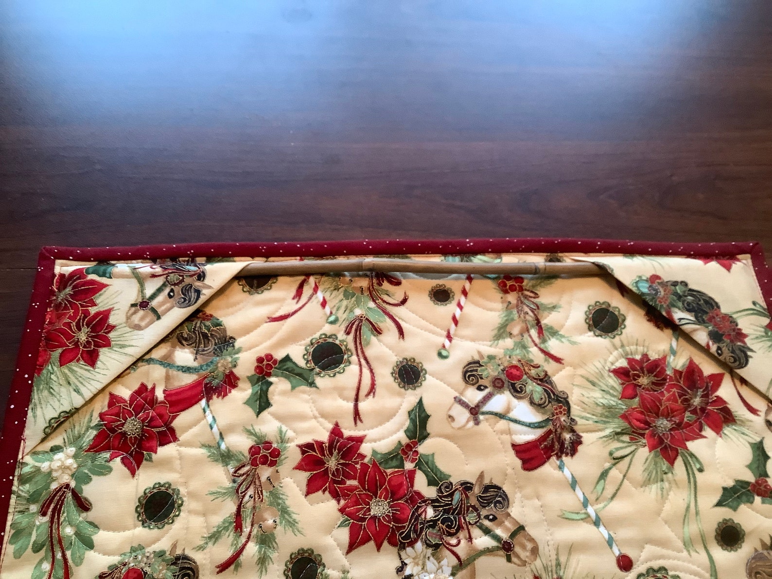 Christmas Tree Quilted Table Runner or Wall Hanging in Red - Etsy