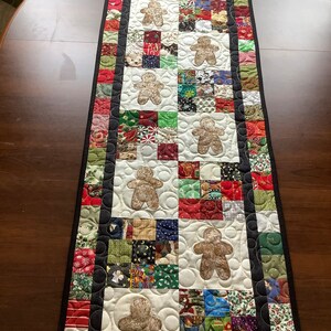 Quilted Gingerbread Man Table Runner or Wall Hanging in Fabulous ...