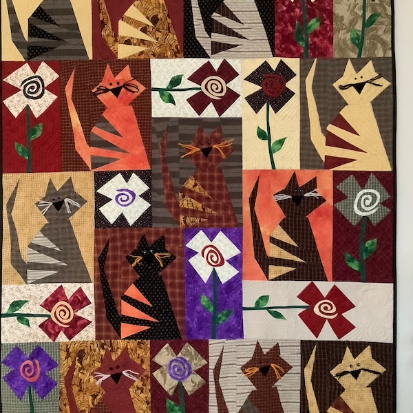 Applique Cat Quilt - Etsy