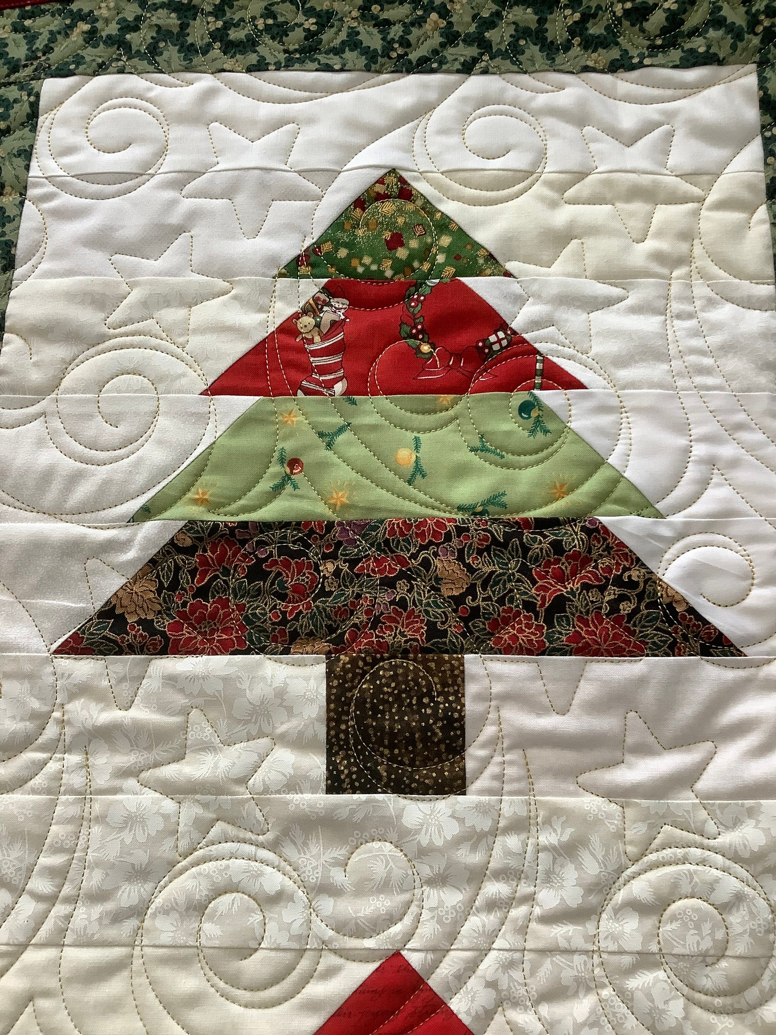 Christmas Tree Quilted Table Runner or Wall Hanging in Red - Etsy