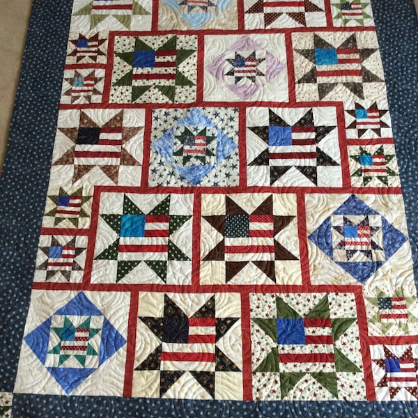 American Flag Quilt - Etsy