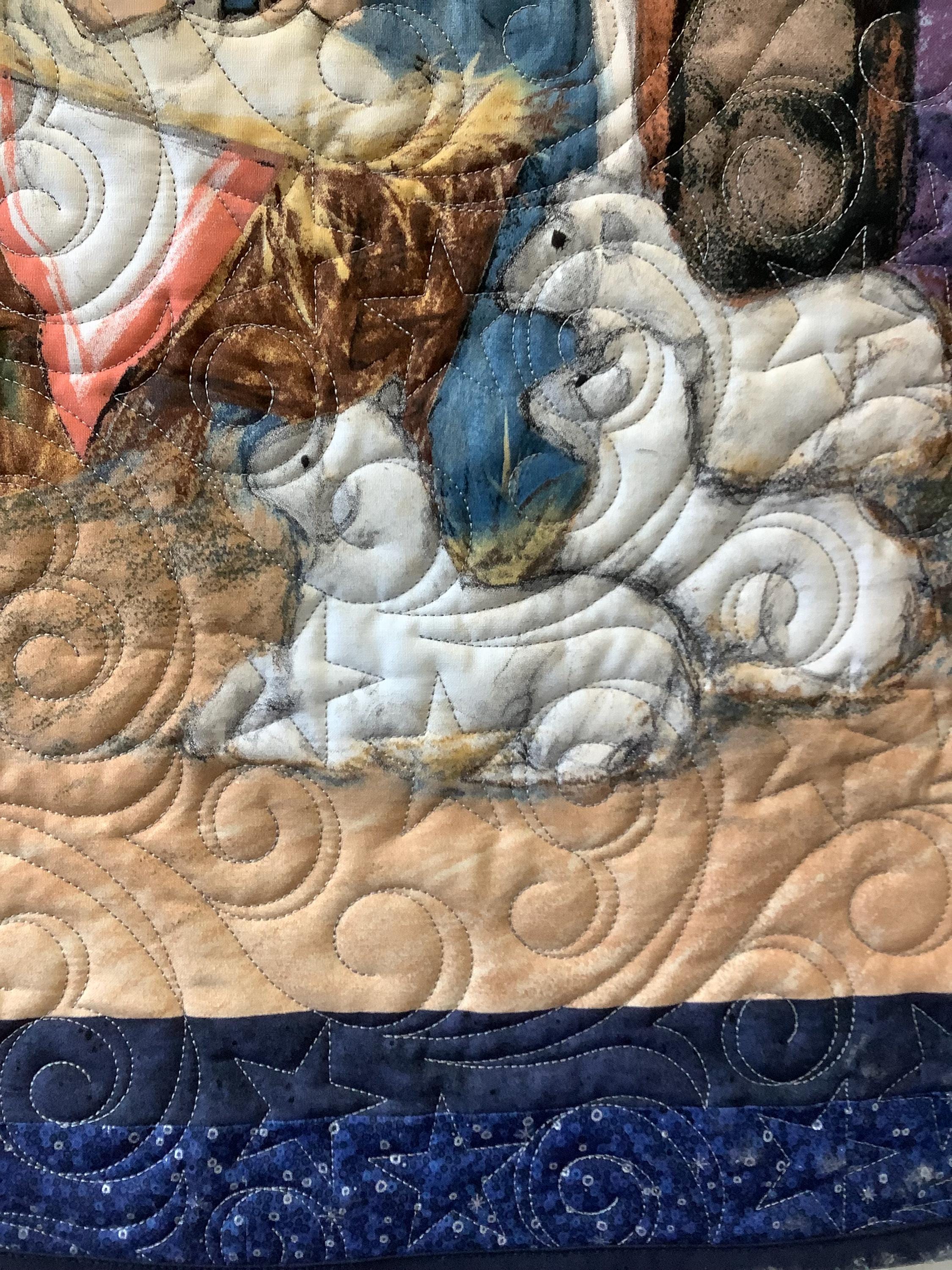 Quilted Nativity Scene Wall Hanging, Baby Jesus in Manger, Mary and ...