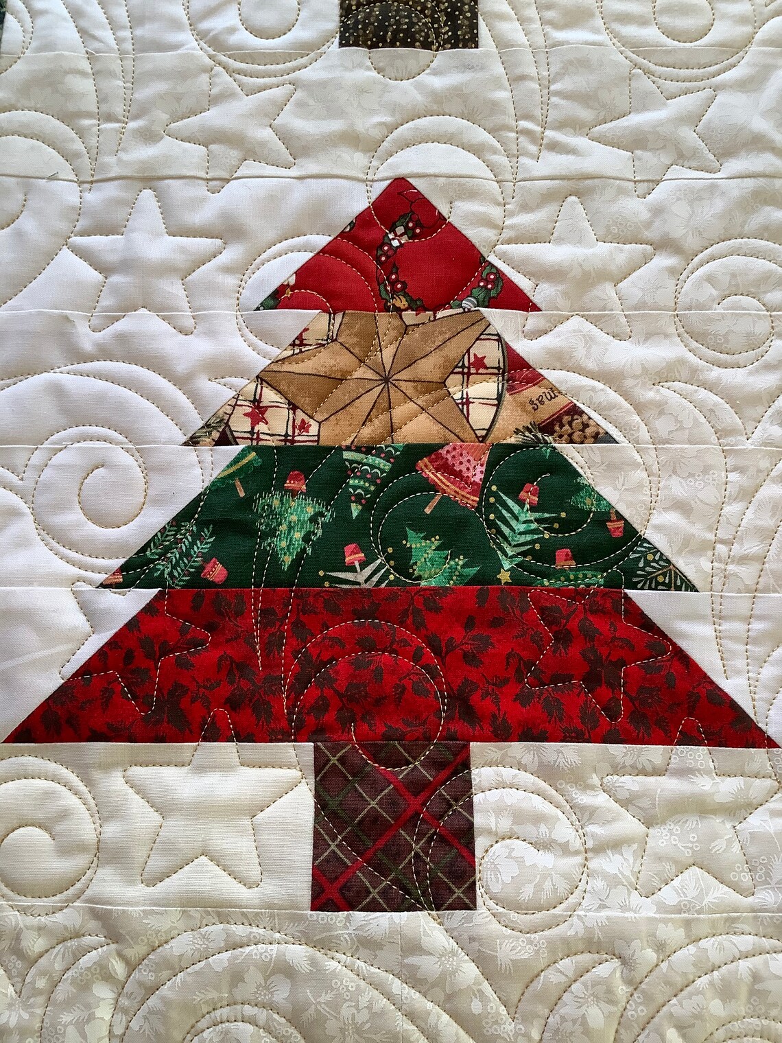 Christmas Tree Quilted Table Runner or Wall Hanging in Red - Etsy