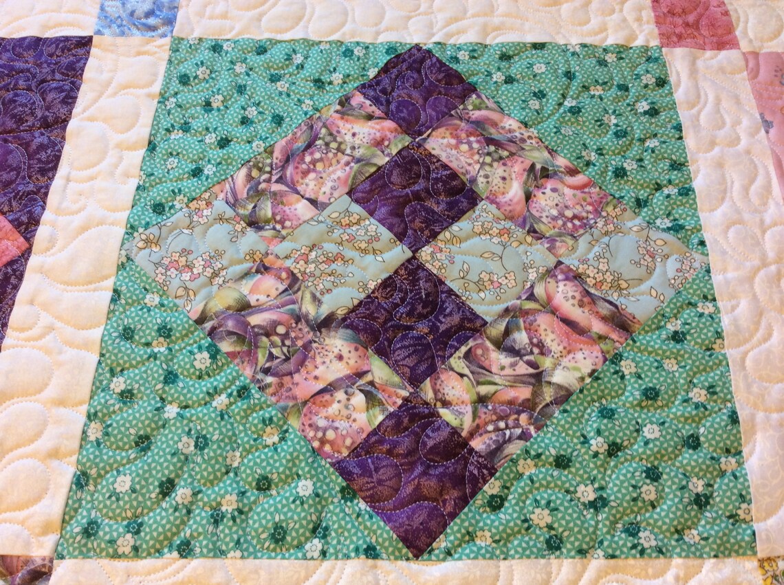 Scrappy Sampler Quilt in Bright Spring Colours Twin Size Bed - Etsy