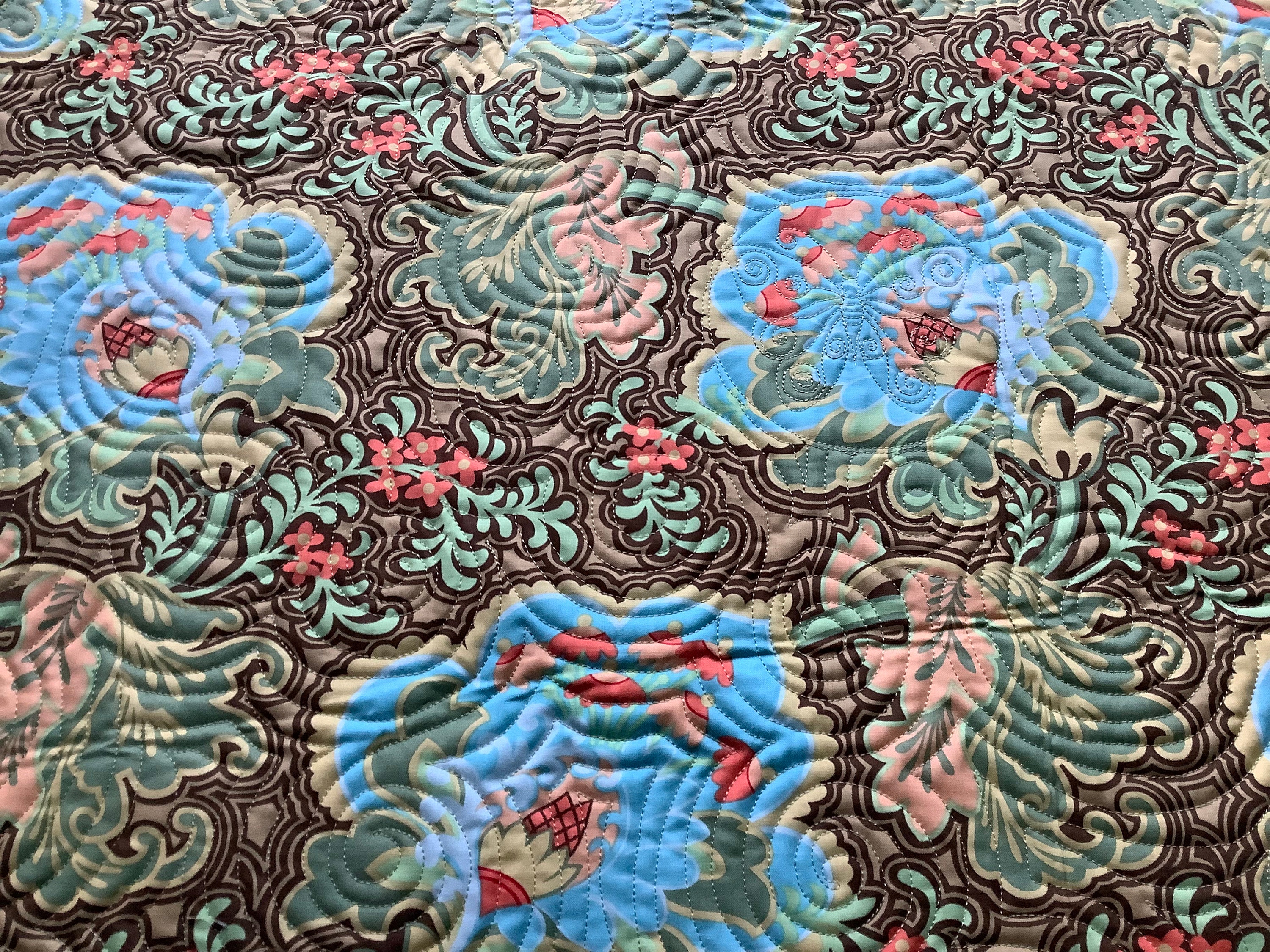 Round Quilted Table Topper, Green Butterfly Fabric, Spring Decor - Etsy