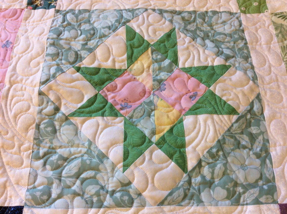 Scrappy Sampler Quilt in Bright Spring Colours Twin Size Bed - Etsy