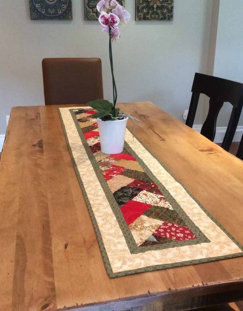 Extra Long Fall Christmas Quilted Table Runner Six Foot Table - Etsy