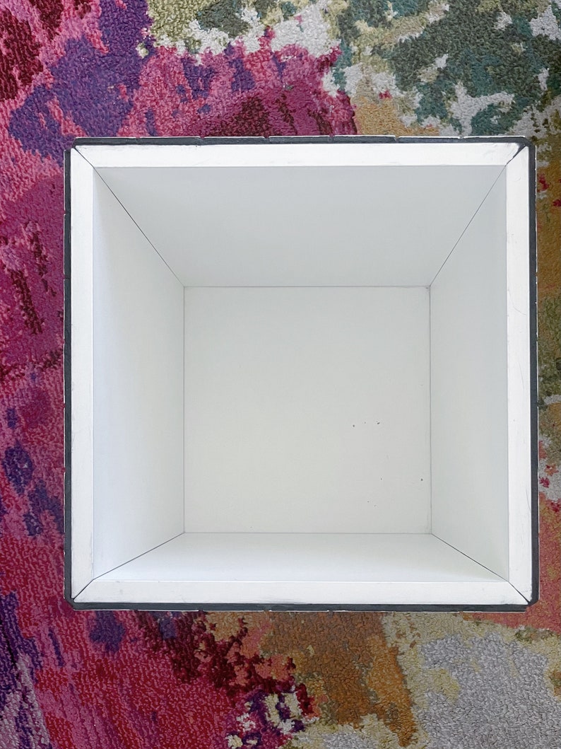 White Checkered Tile Bin White Tile Cube White Tile Bin - Etsy