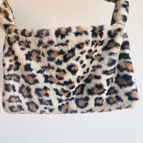 Large Fluffy Cheetah Print Bag Cheetah Animal Print Fuzzy | Etsy