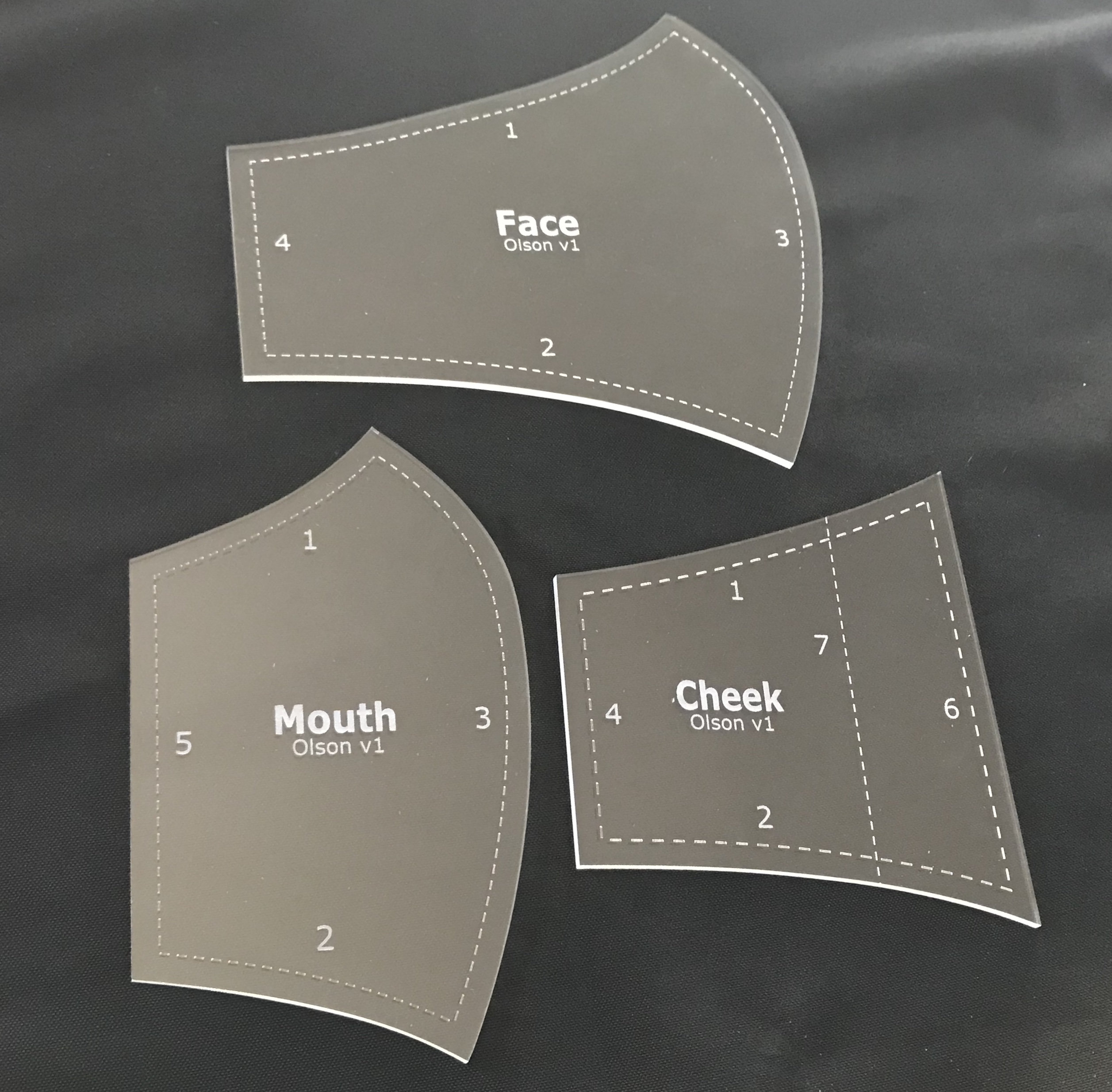 Acrylic Templates for OLSON Face Mask Pattern Version 1 | Etsy